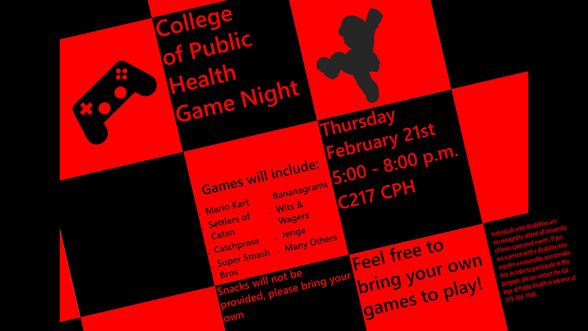 CPH game night is Feb. 21 – University of Iowa College of Public Health